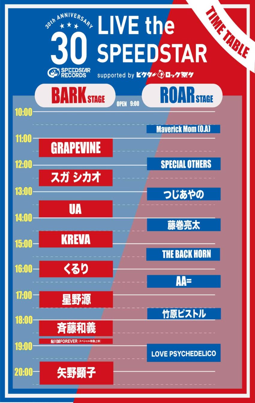 3月18日（土）開催「LIVE the SPEEDSTAR」にて矢野顕子×岸田繁、GRAPEVINE×つじあやのコラボ決定。鮎川誠FOREVERコーナーも実施 | Festival Life